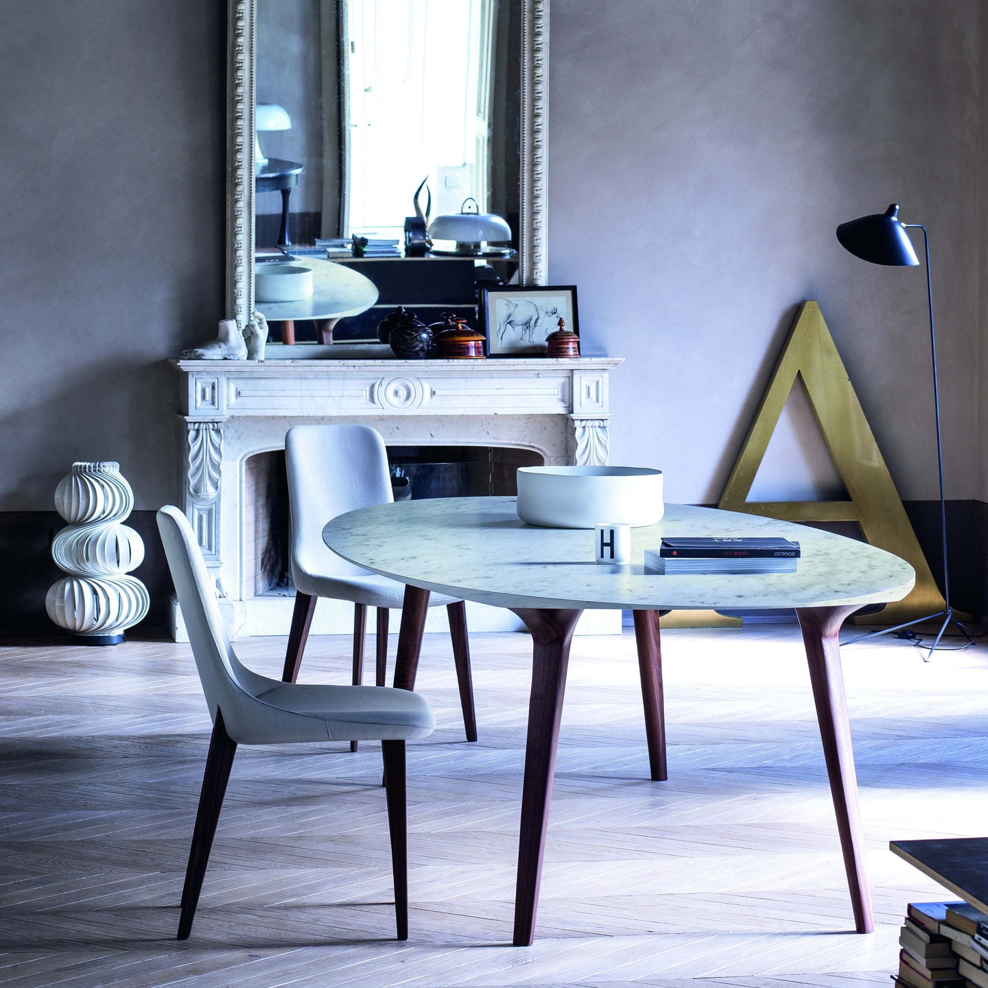 Ademar | Solid Oak Dining Table with Oak or Marble Top