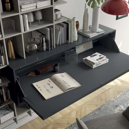 Flip-Down Wall Desk Unit | Compact Modular Workstation