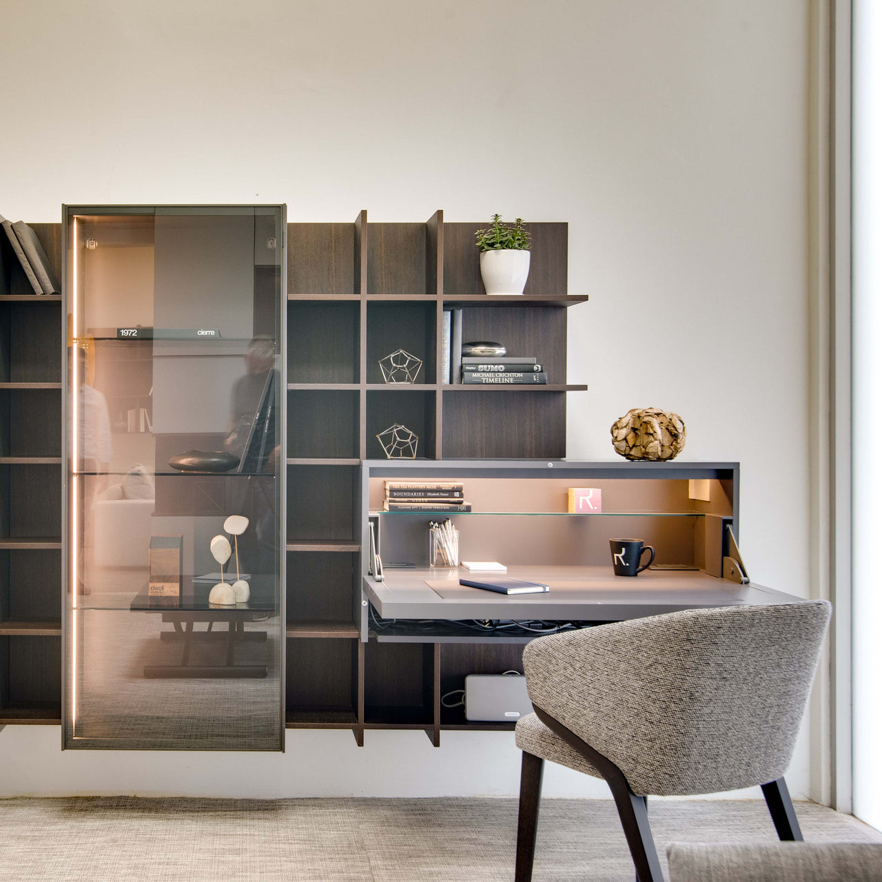 Flip-Down Wall Desk Unit | Compact Modular Workstation