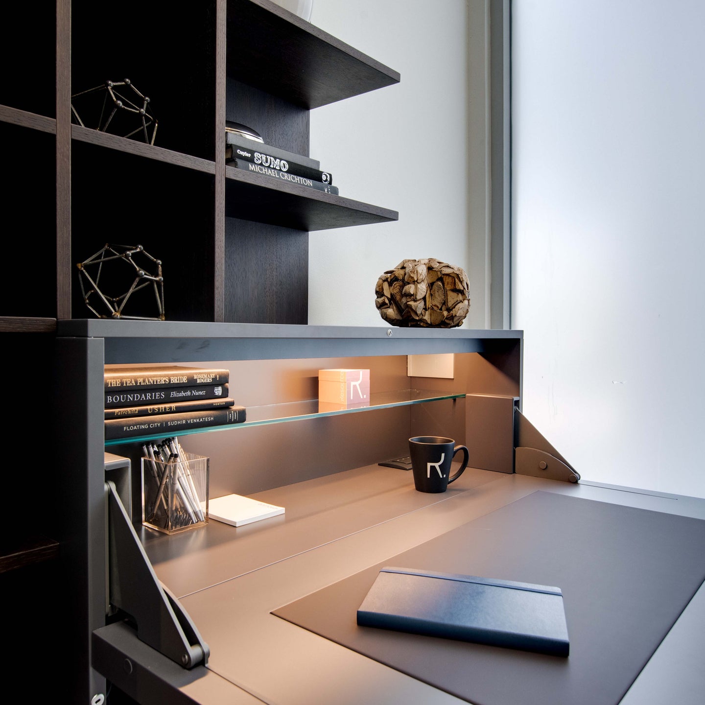 Flip-Down Wall Desk Unit | Compact Modular Workstation