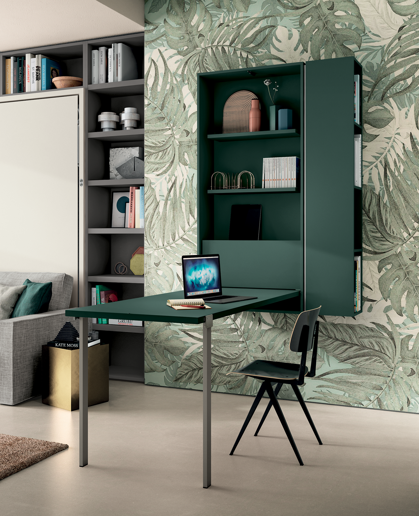 Wally Fold-Down Wall Table | Hidden Storage & 30+ Finishes
