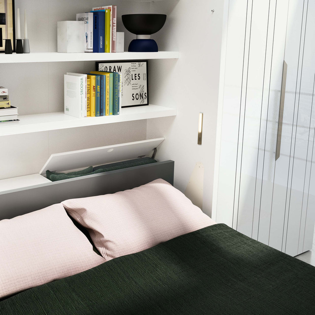 Penelope Desk | Queen Wall Bed with Desk | LED Light