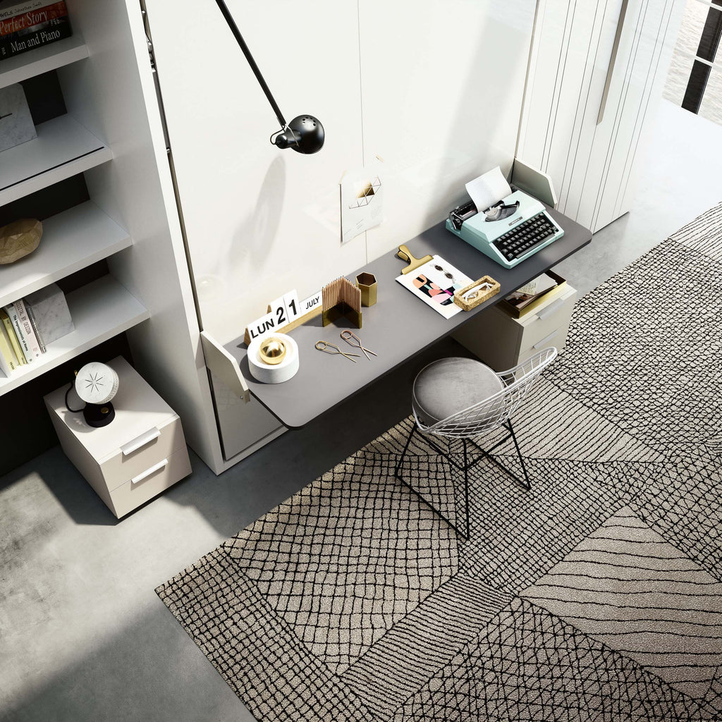 Penelope Desk | Queen Wall Bed with Desk | LED Light